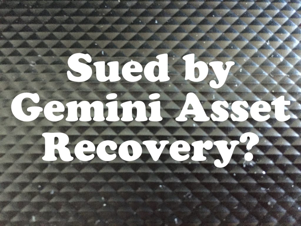 Sued By Gemini Asset Recovery In New York or New Jersey? - The Law ...