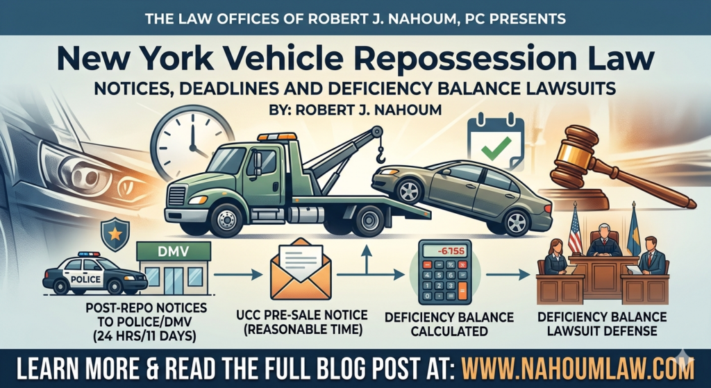 New York Vehicle Repossession Law: Notices, Deadlines and Deficiency ...